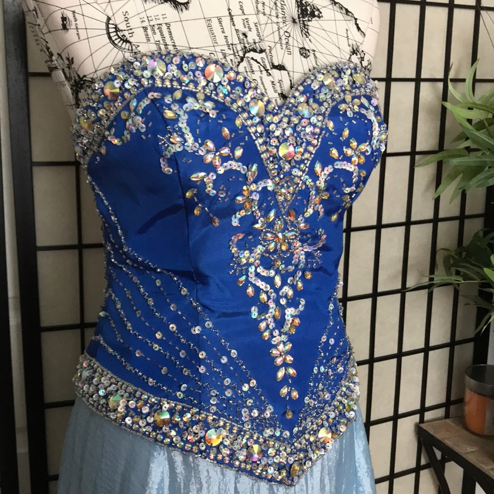 Xv Bustier Corset Crystal Bead Prom Strapless Top Gow… - Gem
